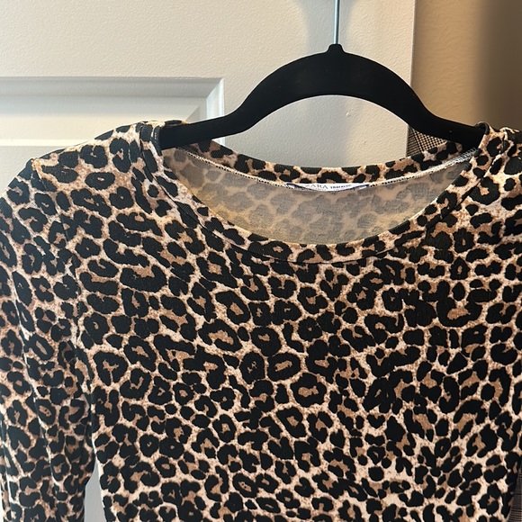 Zara | Tops | Zara Animal Print Top | Poshmark